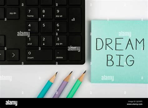 Handwriting Text Dream Big Internet Concept To Think Of Something High Value That You Want To