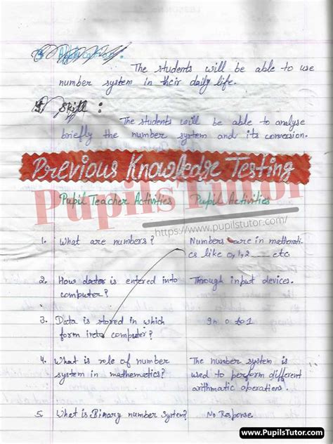 Class 12 Binary Digit Lesson Plan For School Teachers And Bedmed