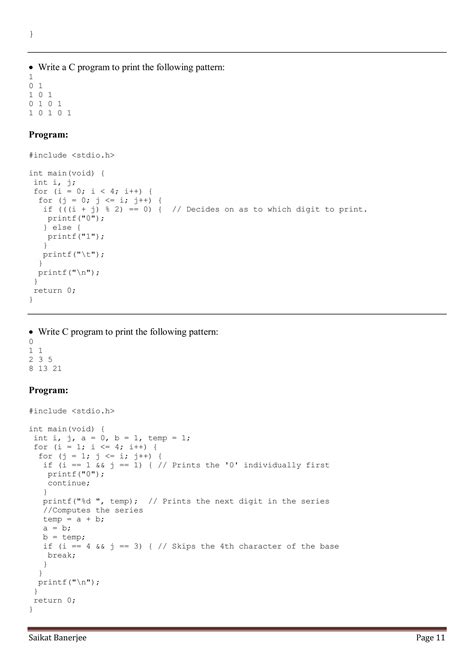 pattern printing in c pdf programming languages computing