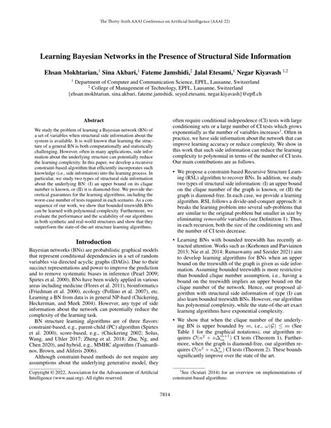 Pdf Learning Bayesian Networks In The Presence Of Structural Side