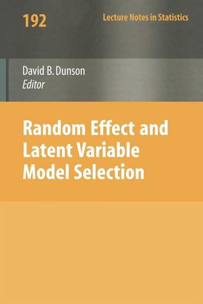 Random Effect And Latent Variable Model Selection Fachbuch Bücher De
