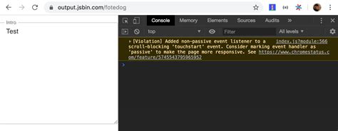 Violation Added Non Passive Event Listener To A Scroll Blocking Touchstart Event · Issue