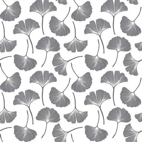 Premium Vector Seamless Pattern With Leaves Of Ginkgo Biloba On A White Background