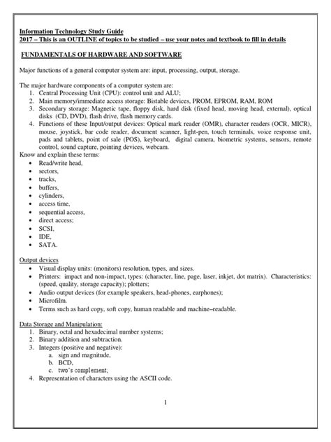 Csec It Study Guide Pdf Algorithms Graphical User Interfaces