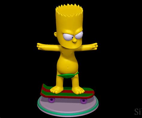 Artstation Bart Simpson Skating Naked The Simpsons 3d Print Model