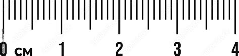Ruler Scale 4 Cm Centimeter Scale For Measuring Stock Illustration