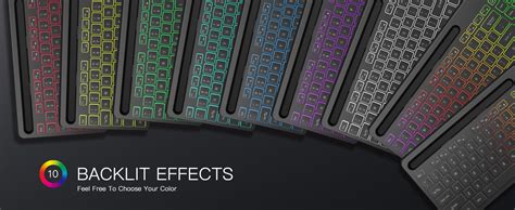 Soueto Wireless Keyboard With 7 Colors And 4 Modes Rgb Backlit Ergonomic Keyboard