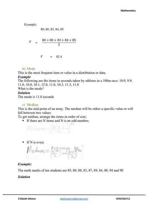 Introduction To Statistics Lecture Notes 9704