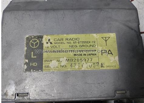 AR Car Radio Mitsubishi Electric Corporation Build Radiomuseum Org