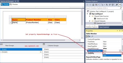 Keep Row Headers Visible In Ssrs Sql Bi Tutorials