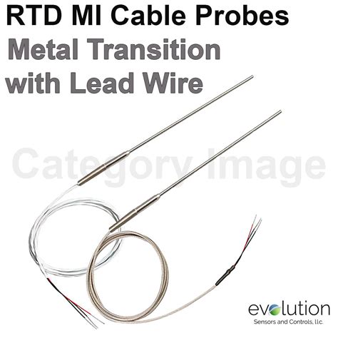 Rtd Probe Metal Transition To Lead Wire Pfa Coated Rtd Probe Evolution Sensors And Controls