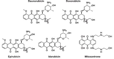 Chemical Structures Of Clinically Approved Anthracyclines Download