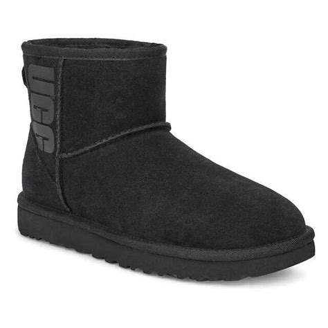 Ugg Classic Mini Rubber Logo Boots Black Dressinn Ugg Classic Mini Rubber Logo Boots Black Dressinn