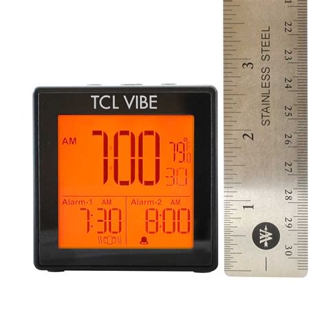 Amplicom Tcl Vibe 2 Alarm Compact Dual Clock For Home And Travel
