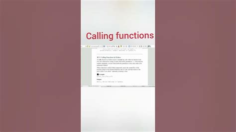 Calling Functions Python Pythonprojects Pythontutorial Python