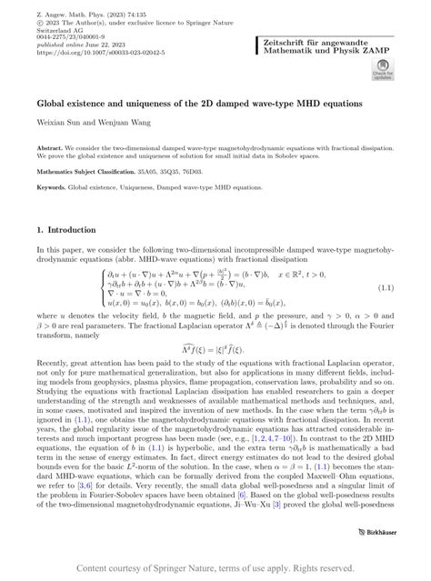 Global Existence And Uniqueness Of The 2d Damped Wave Type Mhd Equations