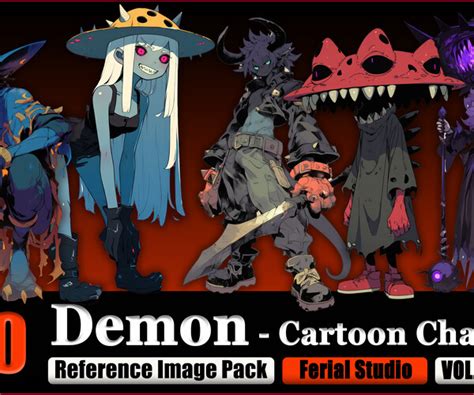 Artstation 210 Demon Cartoon Character Reference Image Pack V220