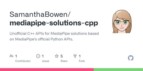 GitHub SamanthaBowen Mediapipe Solutions Cpp Unofficial C APIs For MediaPipe Solutions
