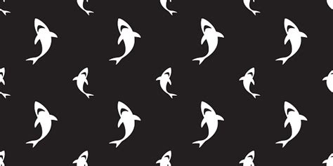 상어 원활한 패턴 지 느 러 미 돌고래 고래 벡터 바다 파도 섬 바탕 화면 배경 검정 상어상목에 대한 스톡 벡터 아트 및 기타 이미지 상어상목 패턴 벡터 Istock