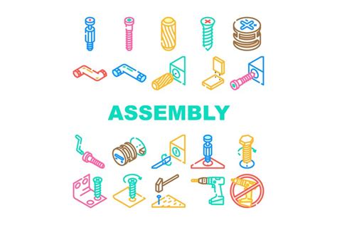 Assembly Instruction Furniture Icons Set Vector 2236805 Assembly Instruction Furniture Icons Set Vector 2236805