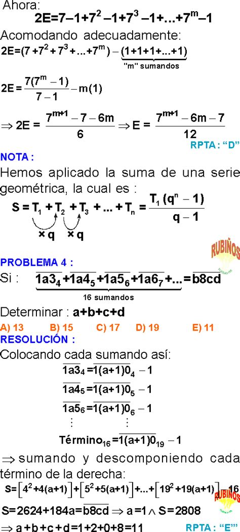 SUMAS EN DIFERENTES BASES DE NUMERACIÓN EJERCICIOS RESUELTOS PDF