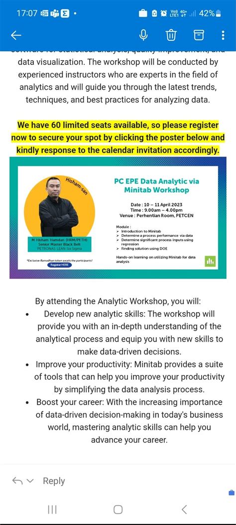 Mohamad Hisham Hamdan On Linkedin Data Analytic Via Minitab Insya