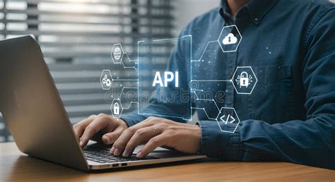 Api Integration And Development Concept Using Laptop For Software And Application Programming