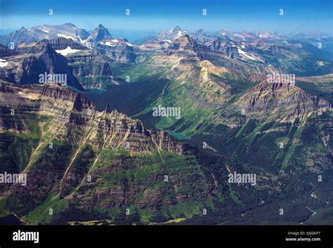 Spectacular View From A The Top Of Mt Cleveland In Glacier National