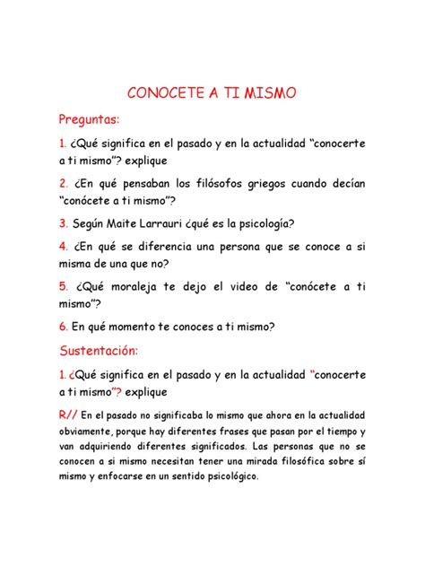 Conocete A Ti Mismo Pdf