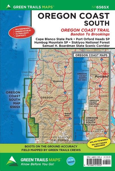 Oregon Coast South Or No 656sx Green Trails Maps — Books