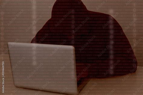 Hacker Using Computer Man Breaks The Access To Steal Information And