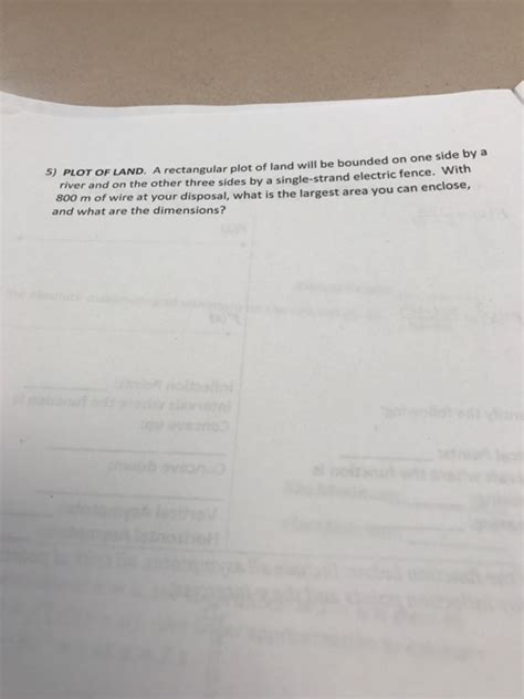Solved PLOT OF LAND A Rectangular Plot Of Land Will Be Chegg Com