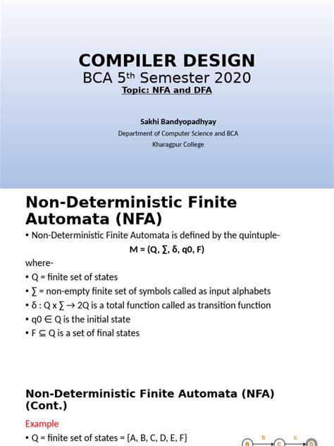 Compiler Design Nfa And Dfa Pdf
