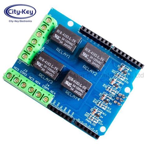 4 канальный релейный щитовой модуль 5 В плата расширения реле для