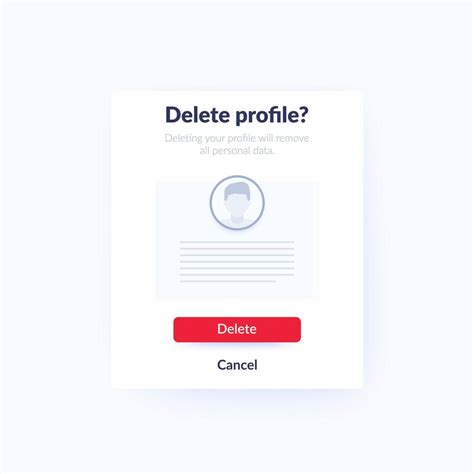 Delete Profile Account Form Vector Ui Design 13965089 Vector Art At