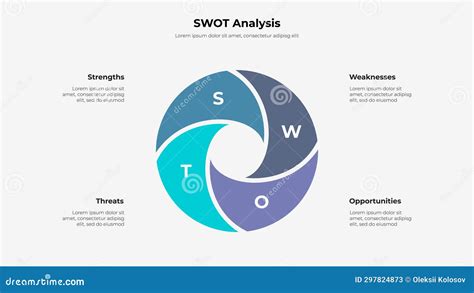 SWOT Diagram Schema Template With Stripes And Arrows Cartoon Vector CartoonDealer