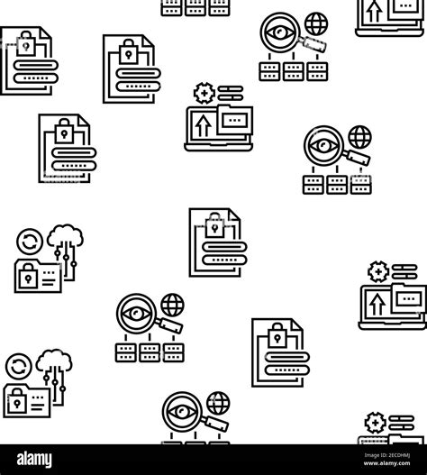 Ssh Sftp File Transfer Protocol Icons Set Vector Stock Vector Image