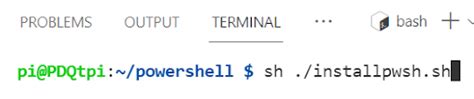 how to run powershell in vs code with a raspberry pi pdq