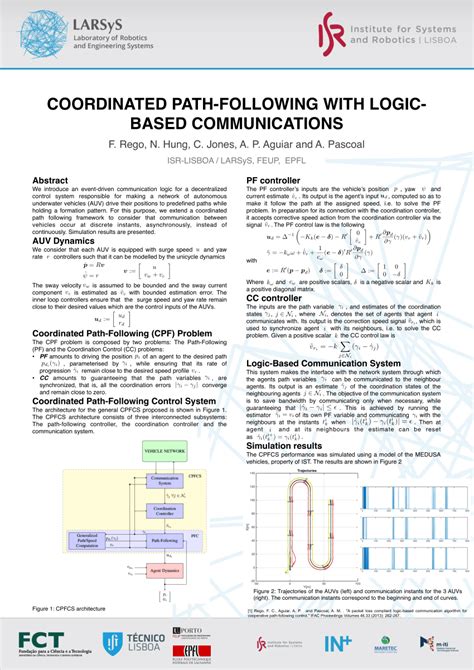 Pdf Coordinated Path Following With Logic Based Communications