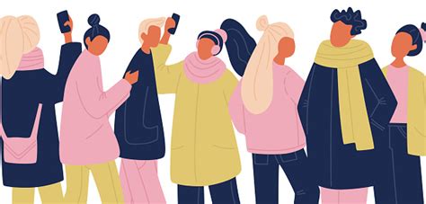 핑크 노랑 파랑 색상에서 설정 하는 사람들의 초상화를 통신 하는 벡터입니다 평면 벡터 사람 Selfies 채팅 복용 하는 전화와 문자 메시지 산책 사람들의 그룹의 현대 벡터