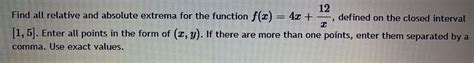 Answered Relative And Absolute Extrema Bartleby