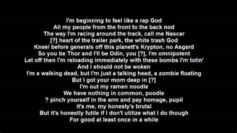 Eminem Rap God Lyrics Fast Part Clean Fast Part Of Rap God Eminem