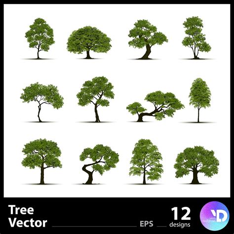 Tree Vector EPS Digital Download Etsy