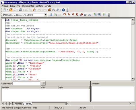 Editar El Código De Una Macro Manual De Apache Openoffice