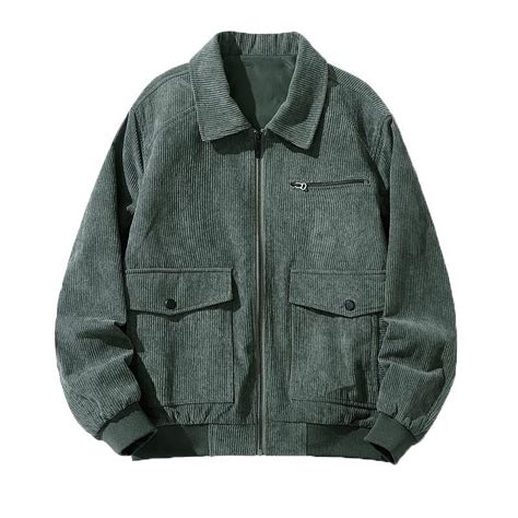 Zcfzjw Corduroy Jackets For Men Casual Long Sleeve Full Zip Up Winter
