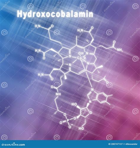 Hydroxocobalamin Vitamin B12 Structural Chemical Formula Stock Illustration Illustration Of