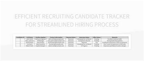 Streamlining The Hiring Process With An Effective Candidate Tracking System Excel Template
