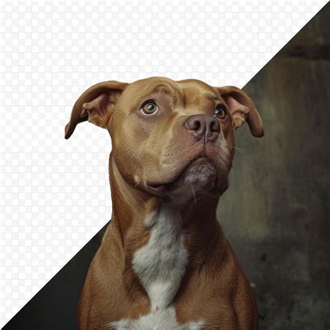 Premium Psd Portrait Of A Kind Pit Bull Terrier In The Basement Of A Residential Building
