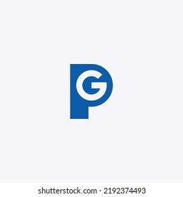 Pg Monogram Logo Navy Blue Color Stock Vector Royalty Free 2192374493