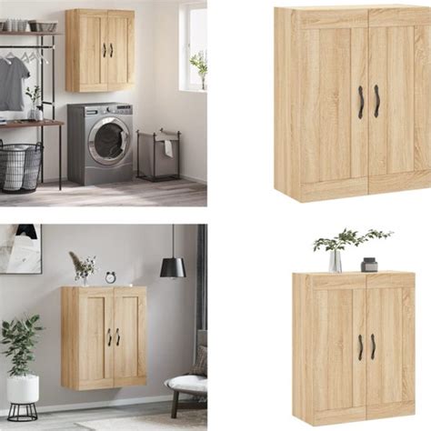 Vidaxl Wandkast 69 5x34x90 Cm Bewerkt Hout Sonoma Eikenkleurig